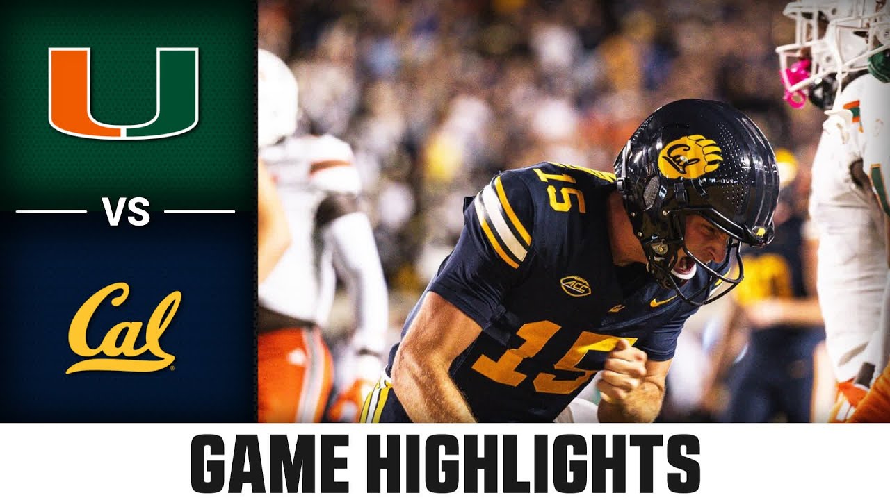 Miami Hurricanes Pull Off Epic Comeback Against Cal, Win 39-38