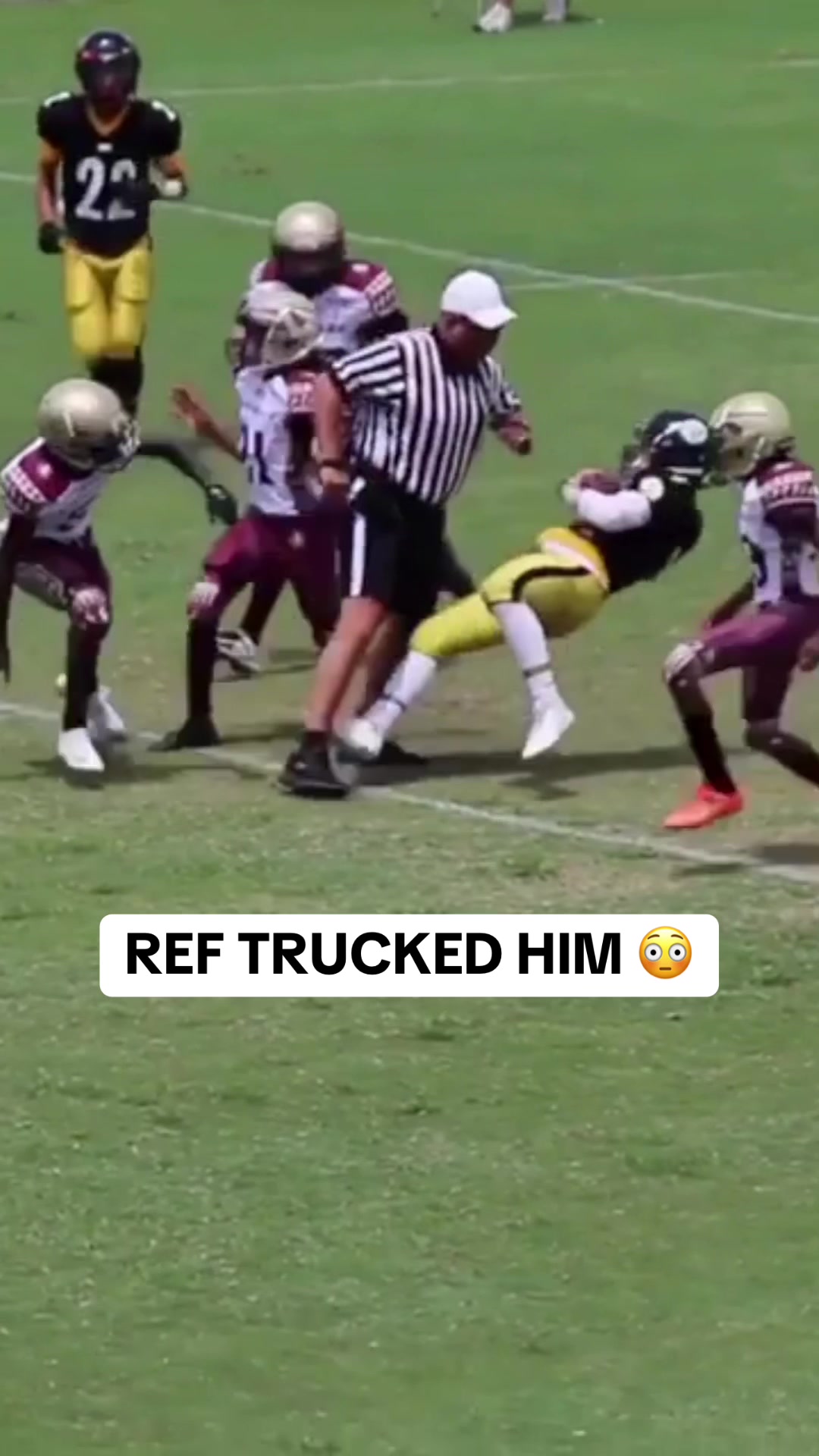 The ref really lowered his shoulder #football #referee #truck #hitstick ...