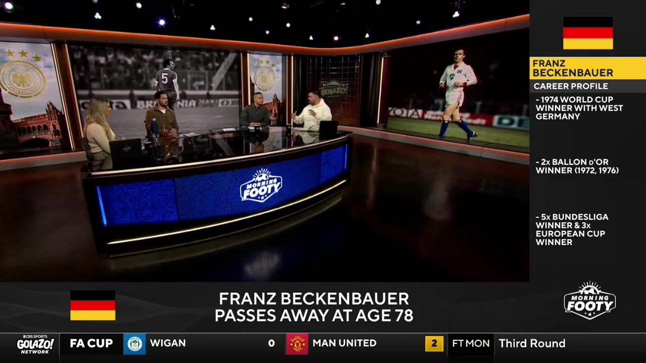 CBS Sports pay tribute to German legend Franz Beckenbauer ️