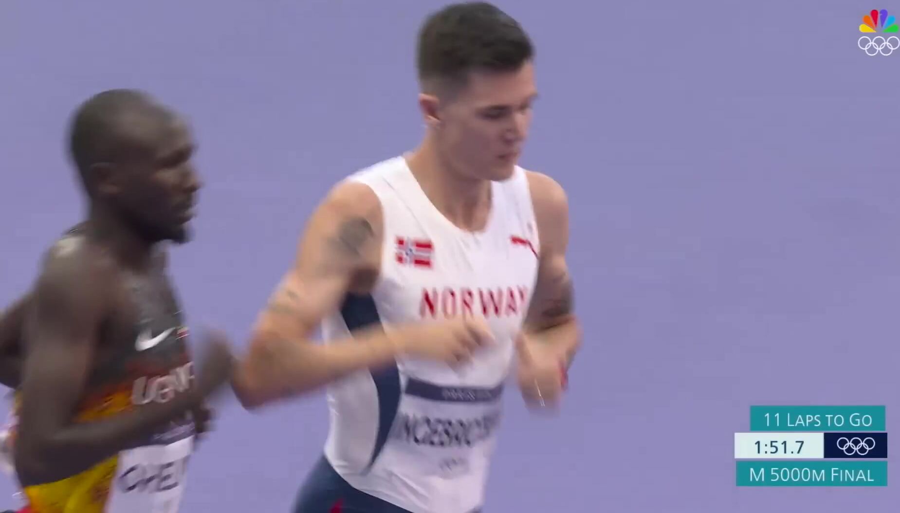 Jakob Ingebrigtsen FINDS ANOTHER GEAR to beat Kwemoi, Fisher in 5000m | Paris Olympics